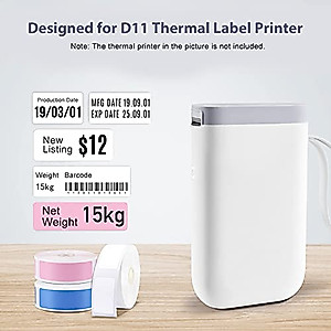 RUSUO Thermal Lable, Thermal Printing Label Paper Barcode Price Size Name Blank Labels Waterproof Tear Resistant 15 * 50mm 130pcs/roll for Home Organizer Supermarket Store Catering
