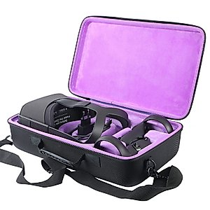 Khanka Hard Travel Carrying Case Replacement for Oculus Quest 2 Virtual Reality VR Gaming Headset & Accessories (Inside Blue)