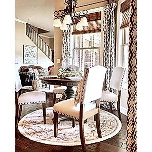 BELLEZE Dining Chairs, Set of 2 Kitchen Dining Room Chairs Upholstered Parson Chairs with High Back & Nailhead Trim, Mid Century Modern Dinner Chairs - Blake (Dark Gray)