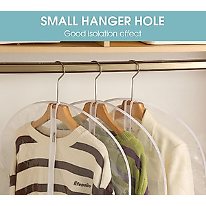 Perber All Clear Garment Bags for Hanging Clothes, 60" Dress Bags for Gowns Long, Plastic Dustproof Dress Garment Bag, Long Dress Bag with Zipper for gown, winter long coats, dance costume（10 Packs）