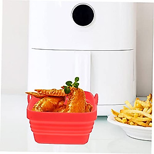 UPKOCH 2pcs Air Fryer Pan Non Stick Baking Pan Silicone Air Fryer Deep Fryer for Home Air Fryer Silicone Rectangular Toaster Oven Pans Silica Gel Silicone Liner for Home Air Fryer Tool