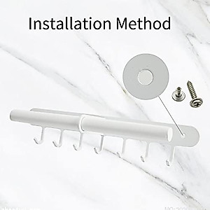 Haosuny White Coat Hooks for Doors - Wall Coat Rack with Hooks, Wall Mounted Coat Rack (01)