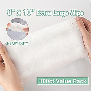 Air Jungles Pet Grooming Wipes for Dogs and Cats 100 Count, 8" x 10" Extra Large Plant-Based Earth-Friendly Hypoallergenic Deodorizing Pet Wipes for Paws Body Face Ear Butt