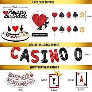 Casino Theme Party Decorations, Casino Birthday Party Decorations Supplies, Las Vegas Party Decorations, Poker Happy Birthday Banner, CASINO Letter Balloons Banner, Casino Balloons Garland Set