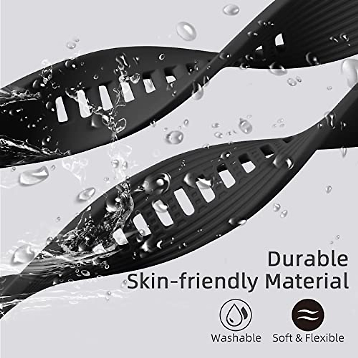 Lerobo [2 Pack] Band Compatible for Samsung Galaxy Watch 3 45mm/Galaxy Watch 46mm Bands/Gear S3 Frontier, 22mm Smart Watch Band Silicone Casual Straps Accessories for Women Men Black/Blue Gray