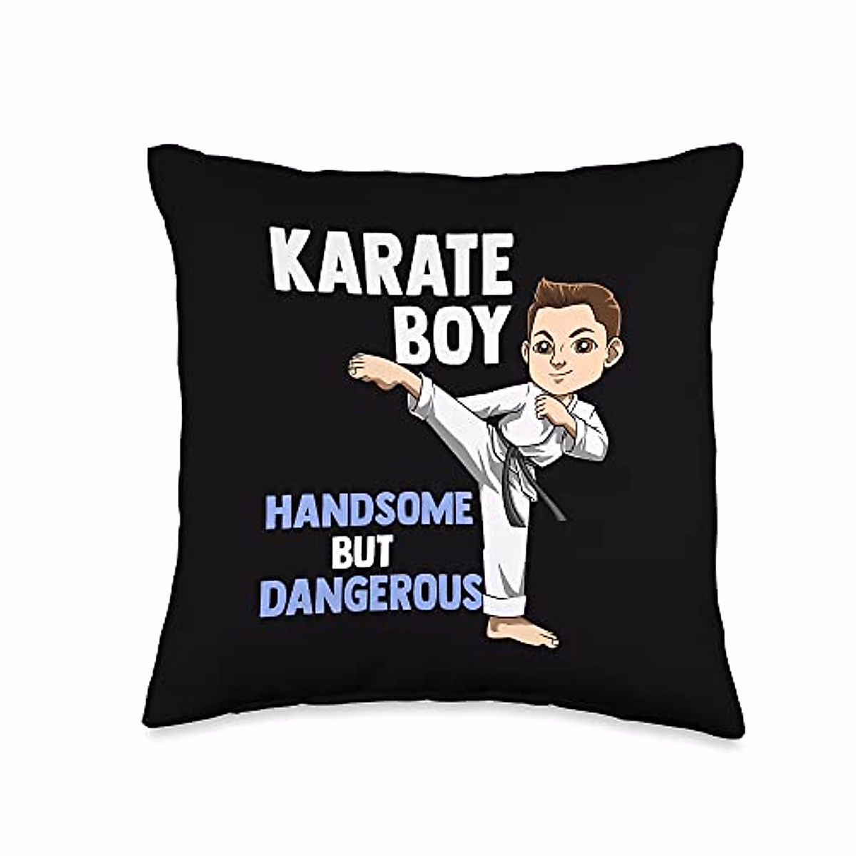 Karate Gifts for Kids Cute Karate Boy Martial Arts Kid Throw Pillow, 16x16, Multicolor