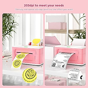 MUNBYN Pink Label Printer P941, Shipping Label Printer for Shipping Packages & Small Business, 4x6 Thermal Sticker Label Printer Compatible with Chrome, Mac Os, Windows