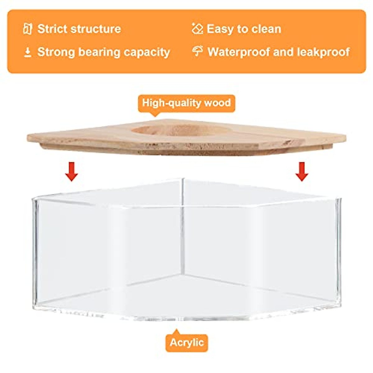 Chngeary Hamster Sand Bath Box Large, Transparent Acrylic Sand Bath Container & Hamster Bathroom, House and Accessories for Hamsters Gerbils Lemming…(Sector)