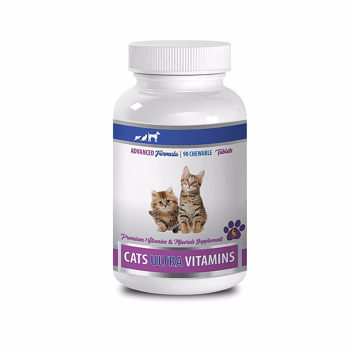 cat Vitamins for Shedding - CAT Ultra Vitamins - Essential Minerals and NUTRIENTS - Immune Support - Hair and Coat Health - Vitamin d for Cats - 1 Bottle (90 Chewable Tablets)