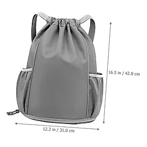VALICLUD 4pcs travel bag basketball bag Drawstring Bag with Shoes Compartment Sports Backpack gym bag for men shoes organizer Drawstring Sports Bag Men's bag adjustable man nylon
