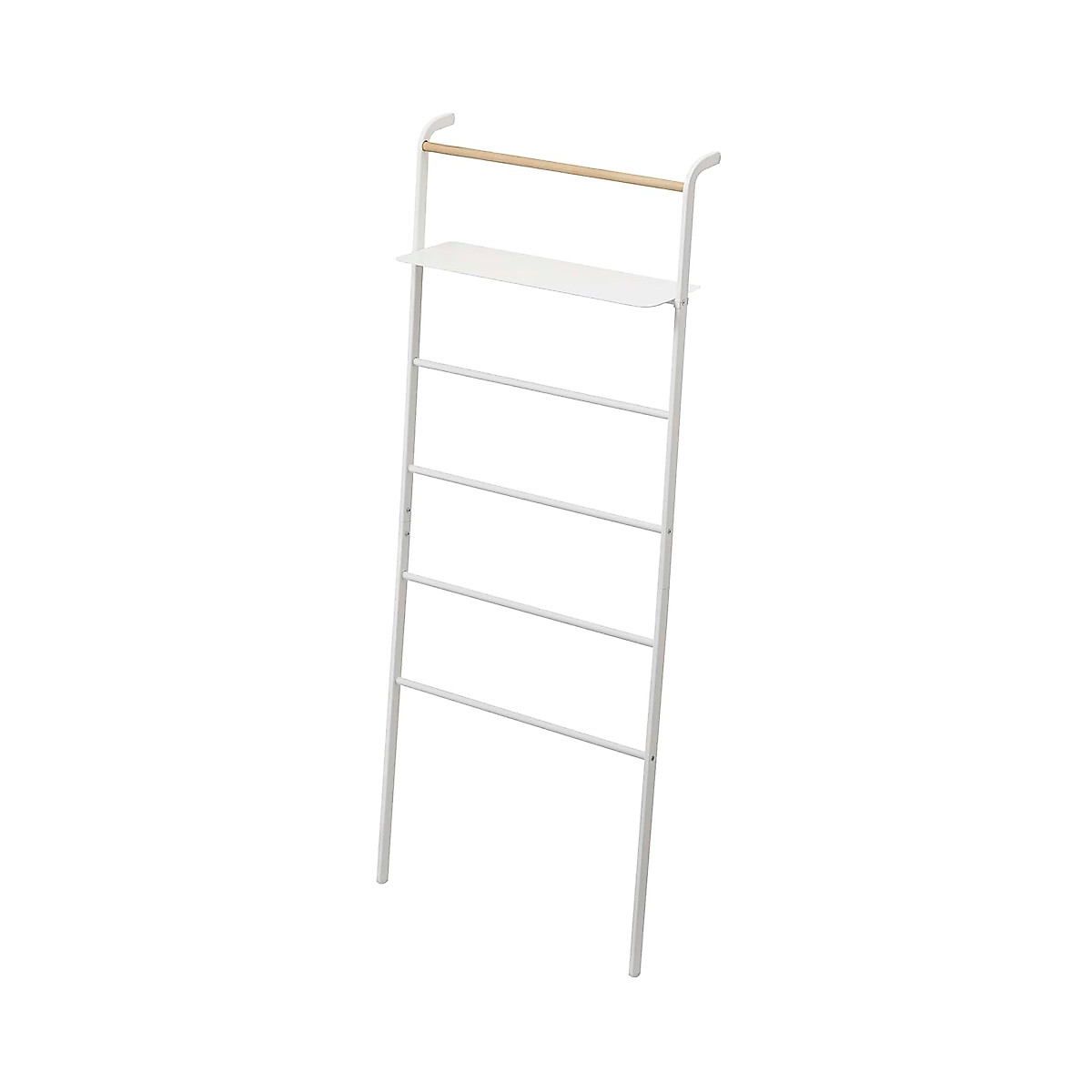 YAMAZAKI home Tower Leaning Ladder With Shelf White