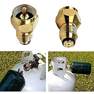 SHINESTAR Propane Refill Adapter for 1 lb Tanks, Fill 1 Pound Bottles from 20lb Tank, Propane Adapter 20 lb to 1 lb, Easy to Use, Solid Brass, 2 Set