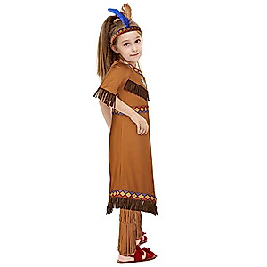 Boyiee 4 Pcs Mardi Gras Girl Native American Costume Set Indian Native Princess Costume for Carnival Halloween Cosplay Party (L)