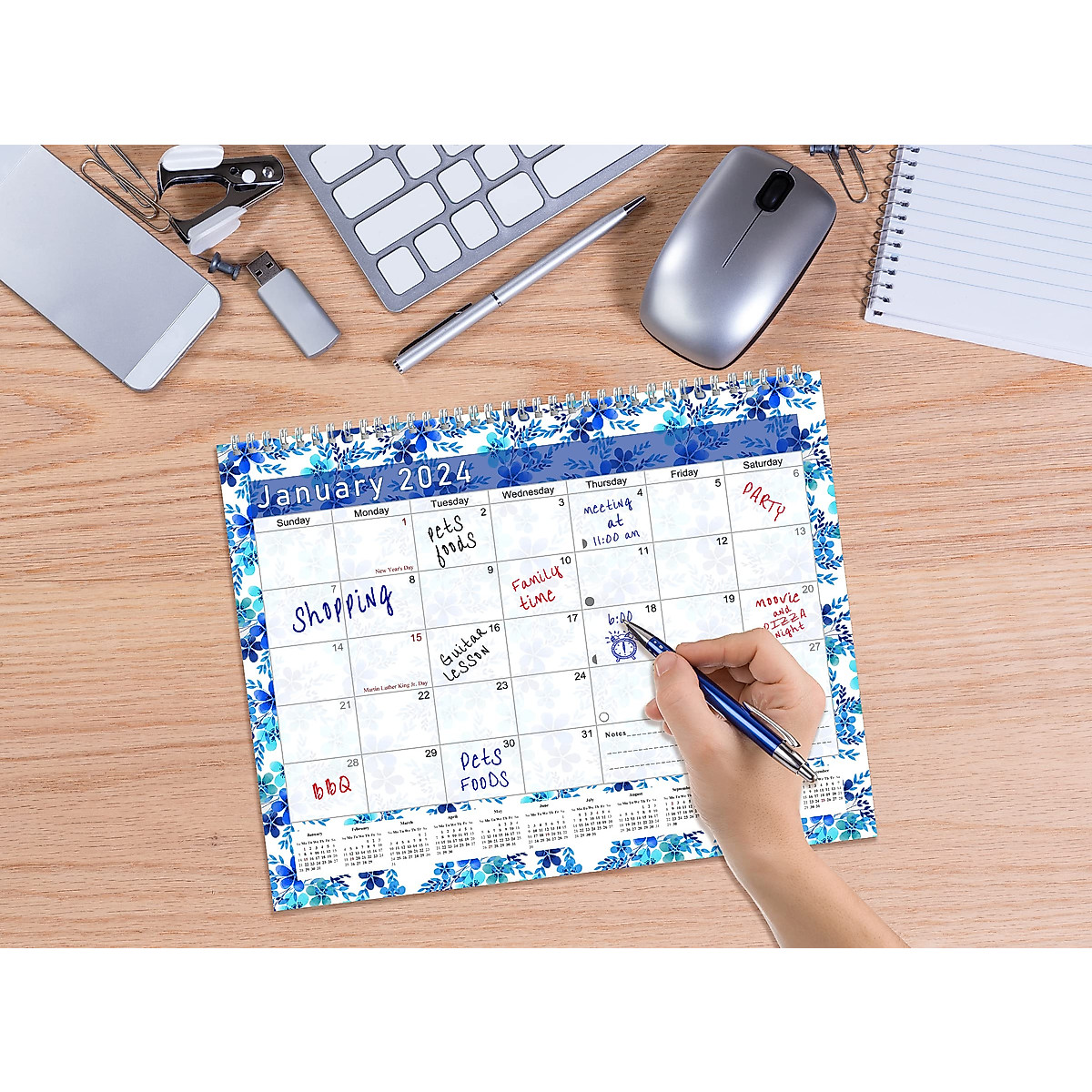 2024 Monthly Desktop/Wall Calendar/Planner - Habit Tracker - Daily, Weekly & Monthly Goal Motivational Habit Tracking Journal Inspirational - (Edition #022)