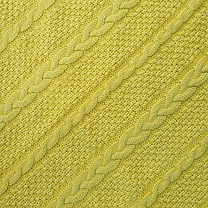 Cute New York Premium 100% Cotton Cable Knit Toddler Blankets Receiving Blanket, Baby Nursery & Stroller Blanket for Boys and Girls 30"x40" (Yellow)