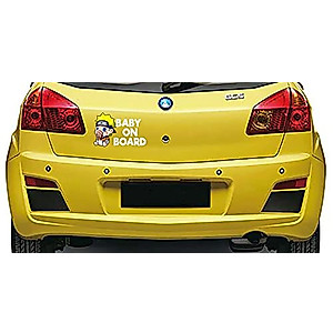 ASTUTE GRACE Cute Baby on Board Safety Color Printed Sticker| 8x5 inch Approx| AG-622