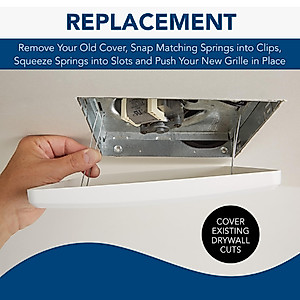 Broan-NuTone FGR300S Replacement Grille Cover for Roomside Series Bathroom Ventilation Fan, Easy Installation, White, 11.25 x 11.75 x 1 inches