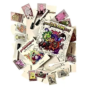 Deep Water Games MonsDRAWsity, Drawing Party Game Based on Verbal Description, Take Turns Describing & Drawing a Bizarre Monster - Be The Player Whose Drawing Most Closely Matches, 8+, 3-8 Players