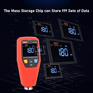 UNI-T UT343A Digital Coating Thickness Composite Gauge Meter Automobile Paint Film Tester Measuring FE/NFE Paint Tool USB Data Storage Single-Point Multi-Point Quick Judgment Prompt
