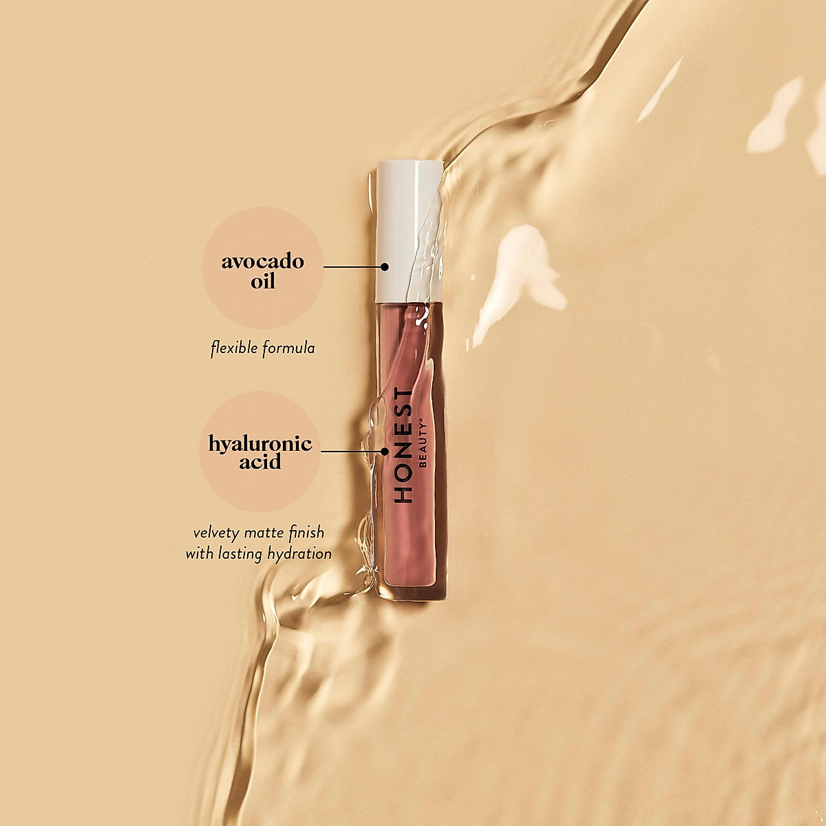 Honest Beauty Hydrating Liquid Lipstick with Hyaluronic Acid + Avocado Oil | EWG Verified, Vegan + Cruelty Free | Love, .12 fl oz