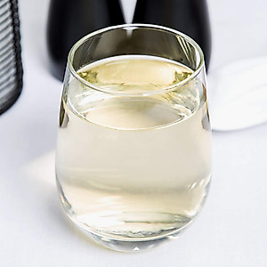 Set of 6 Libbey 231 Heavy Base 15.5 oz Stemless Wine Glass w/Signature Cocktail Picks