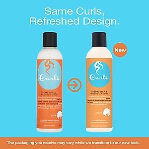 Curls Crème Brule Whipped Sculpting Cream - Dry, Wavy, Curly, and Textured Hair - Fights Frizz and Defines Refresh and Rehydrate, 8oz