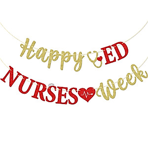 Happy ED Nurses Week Party Banner, Pre-strung Emergency Nurse Week Party Decor, Emergency Nurse Appreciation Week Party Decorations