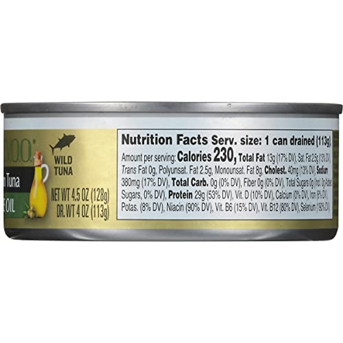 StarKist E.V.O.O. Solid Yellowfin/light Tuna in Extra Virgin Olive Oil - 4.5 oz Can (Pack of 12)(Packaging may vary)