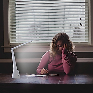 AOIRHLA Portable LED Desk Lamp, Rechargeable LED Lamp, Desk Lamp Battery Powered,Small Cordless Table Lamp, 3 Color Modes,3 Brightness Levels,White