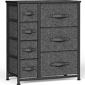 Pipishell Fabric Dresser with 7 Drawers, Storage Tower Drawer Dresser for Bedroom, Closets, Bedroom, Nursery Room, Hallway, Entryway, with Wood Top and Easy Pull Handle