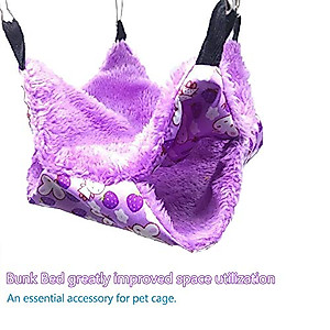 Oncpcare Pet Cage Hammock, Sugar Glider Hammock Ferret Bunk Bed Guinea Pig Cage Accessories Hamster Bedding Cozy Small Pet Bed for Chinchilla Parrot Squirrel Rat Playing Sleeping