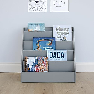 Humble Crew Camden, Grey Children's Wooden Bookcase Storage Rack with 5 Tiers