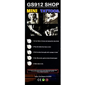 Mini Tattoos 2 Sheets Anchor Heart Bird Eight Infinity Lines Cartoon Tattoos Art Stickers Waterproof Temporary Painting Make up Sexy Body Fake Tattoo for Men Women Teens (01)