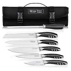 Slitzer Germany 7-Piece Chef's Knife Set, Ergonomically Designed, Professional Grade Chef Knives, Great addition to any kitchen