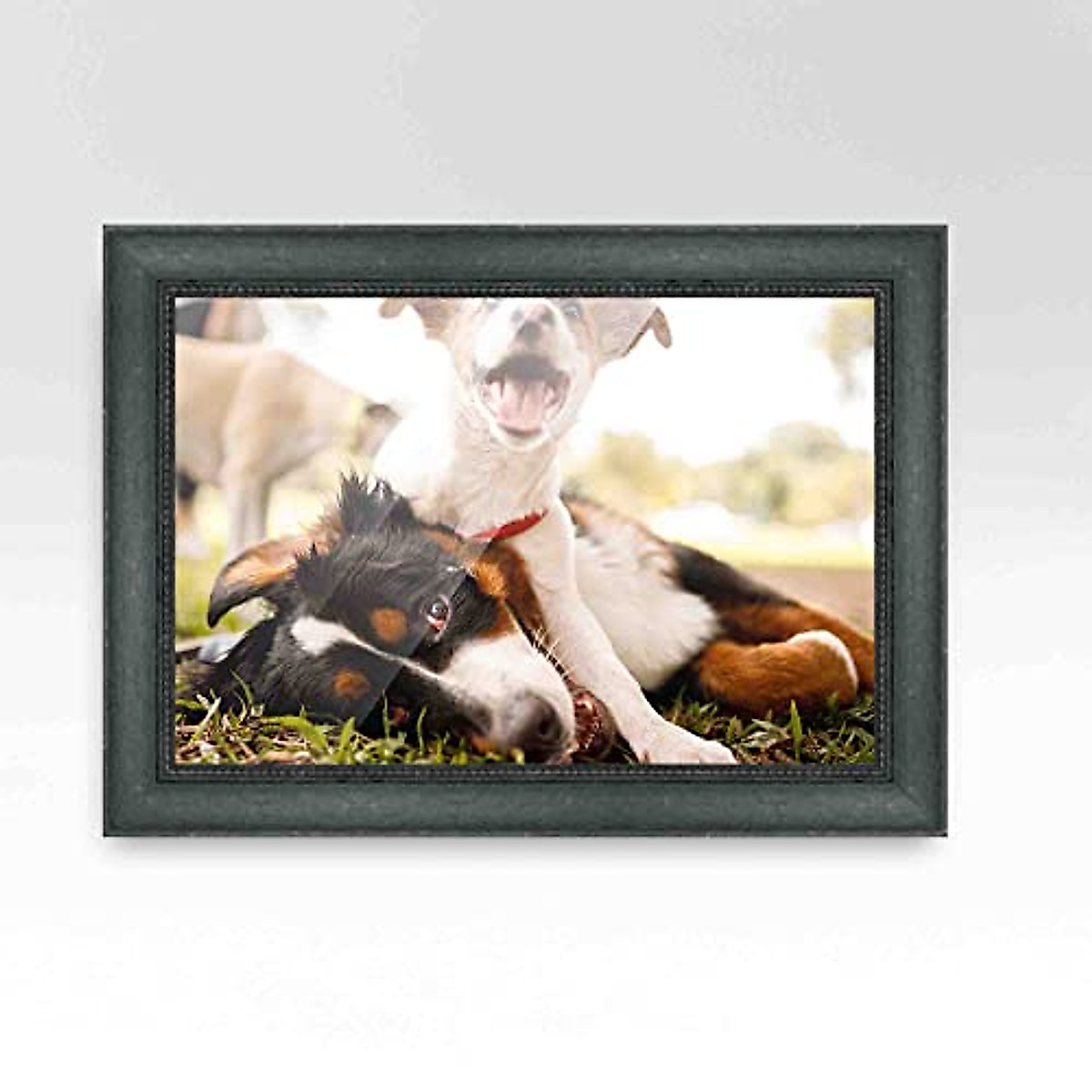 19x20 Frame Black Real Wood Picture Frame Width 2 Inches | Interior Frame Depth 0.5 Inches | Beaded Black Distressed Photo Frame Complete with UV Acrylic, Foam Board Backing & Hanging Hardware