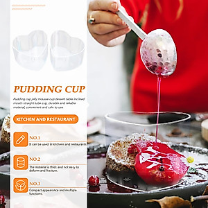 DOITOOL 20PCS Clear Dessert Cup 2. 3 oz Mini Dessert Cup, Clear Plastic Parfait Appetizer Cups Heart Shaped Dessert Serving Cups for Parties, Events, Catering (5. 5 x 5. 5cm)