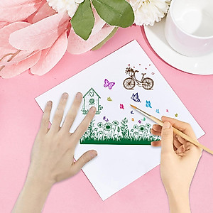CRASPIRE Butterfly Clear Rubber Stamps Mailbox Grass Spring Bike Transparent Vintage Silicone Bicycle Seals Postmark Journaling Card Making DIY Scrapbooking Photo Album Decorative Film Frame