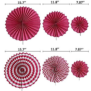 Jarcgoer Paper Fan Flowers，6pcs/Set Paper Fans Set Hanging Pinwheels Fan DIY Paper Craft for Wedding Birthday Christmas Party Decoration Hanging Paper Fan Flower Decoration (Yellow)