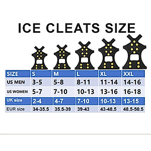 Aliglow Ice Snow Grips Over Shoe/Boot Traction Cleat Spikes Anti Slip Footwear