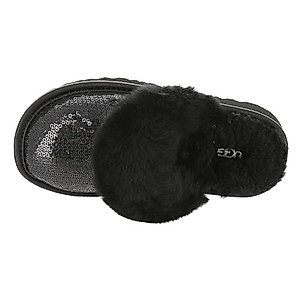 UGG Unisex-Child Cozy Ii Mirror Ball Slipper, Black, 2 Little Kid