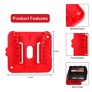 GIPFTYAG 12 Pack Battery Holder for Milwaukee M18 18V Battery Mounts Dock Holder Fit for M18 48-11-1815 48-11-1828 48-11-1850 48-11-1860 (w/24 Screws, No Battery)