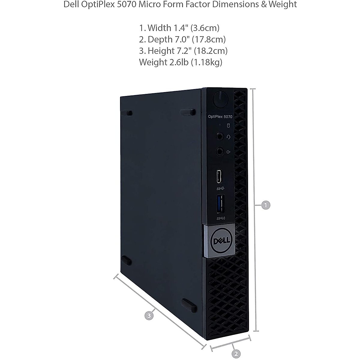 dell Optiplex 5070 Micro MFF Desktop PC Intel i5-9500T, 16GB DDR4 New 1TB M.2 NVMe SSD, WiFi BT HDMI New KB & Mouse Windows 11 Pro (Renewed)