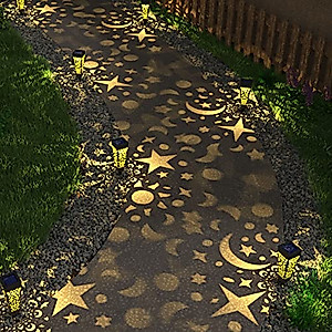 EKQ 8 Pack Small Solar Garden Lights Outdoor Waterproof Decorative Solar Pathway Landscape Lights for Patio Yard Path Backyard Walkway Sidewalk Driveway Decor (8 Pack, Black)