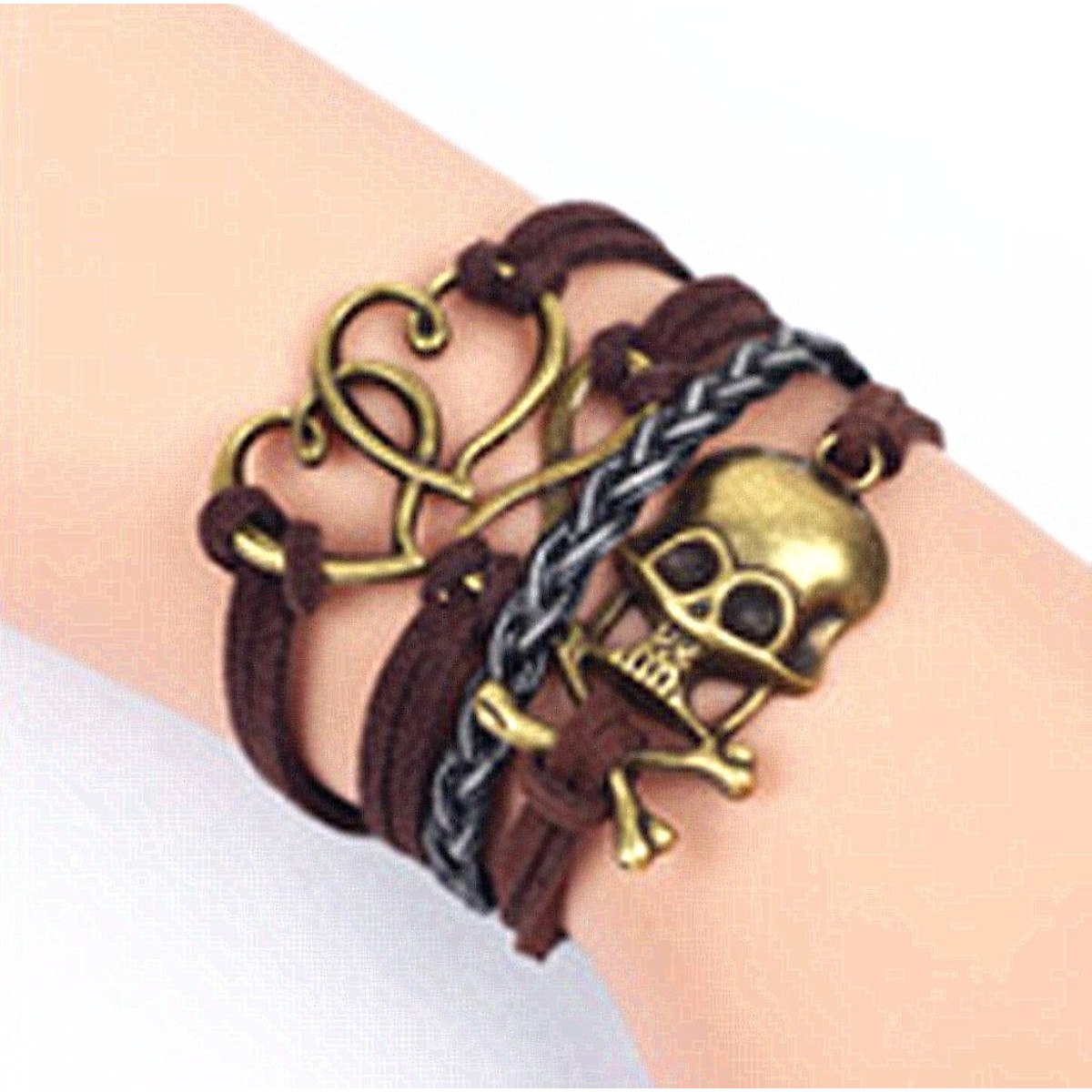 ALIMITOPIA 100 Grams Assorted Skull Skeleton Bone Punk Steampunk Charm Pendant Connector for DIY Necklace Bracelet Jewelry Making Findings