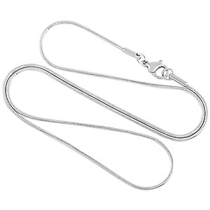 Playboy Bunny Necklace, 18" (45cm) Snake Chain, Pure 304 Stainless No-Tarnish Chain with Antiqued Silver Zinc Alloy Playboi Pendant