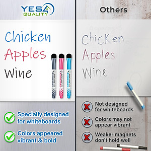 Magnetic Dry Erase Whiteboard Sheet for Fridge 19x13 in - with Stain Resistant Technology - Includes 3 Fine Tip Markers & Big Eraser with Magnets - Refrigerator White Board Planner & Organizer