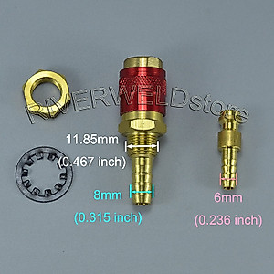 RIVERWELD Argon Quick Connect Fittings Hose Connector For PTA DB SR WP 9 17 18 26 TIG Welding Torch 2set