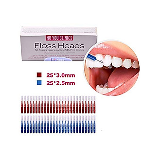N Noble One Interdental Slim Brush 50 Count Toothpick Tooth Flossing Head Dental Brush flosser Picks Between Tooth Cleaning Tool