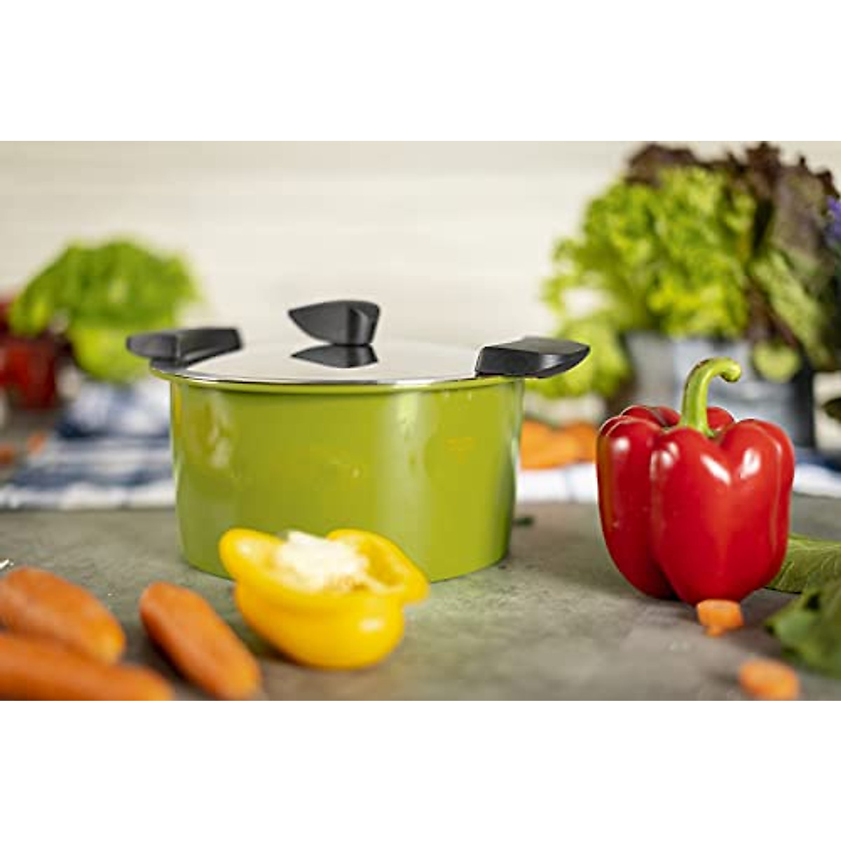 KUHN RIKON Hotpan Serving Casserole Pot, 3 Litre/22 cm, Green