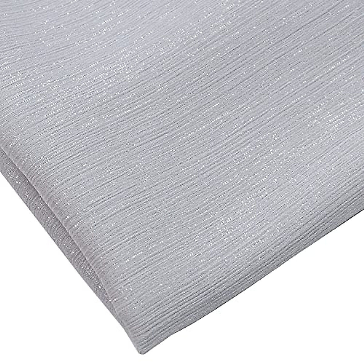 Glitter Chiffon Sheer Crepe Fabric for Bridal Decoration & Crafting 59 Inches Width by The Yard Entelare(Silver Grey 2Yards)